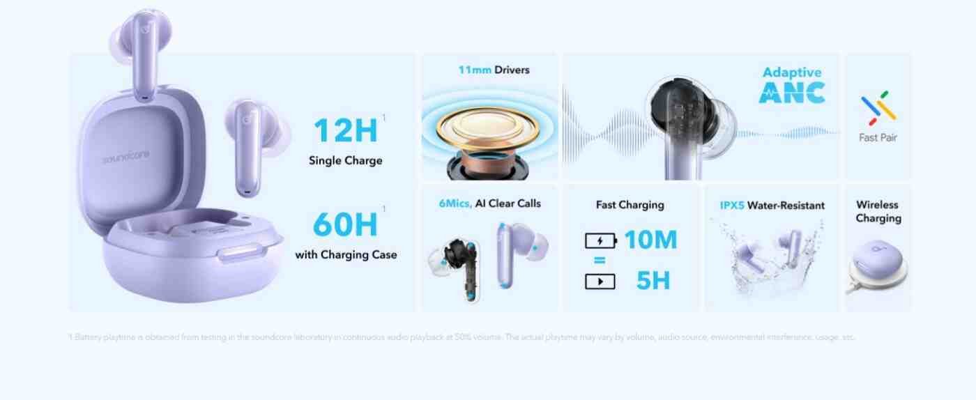 Soundcore P40i ANC Earbuds True Allrounder by Anker - Anker Bangladesh